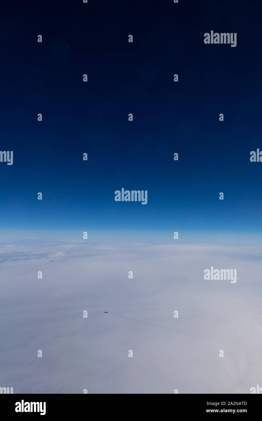 High altitude view between sky and space from plane Stock Photo - Alamy
