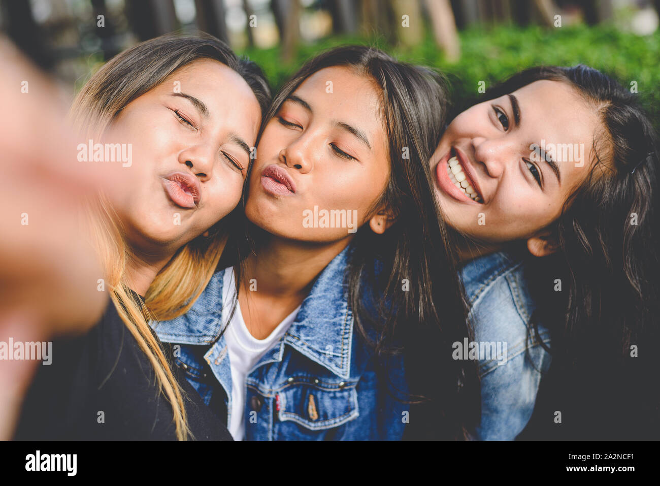 Concept of female friendship.portrait funny joyful attarctive Girls ...