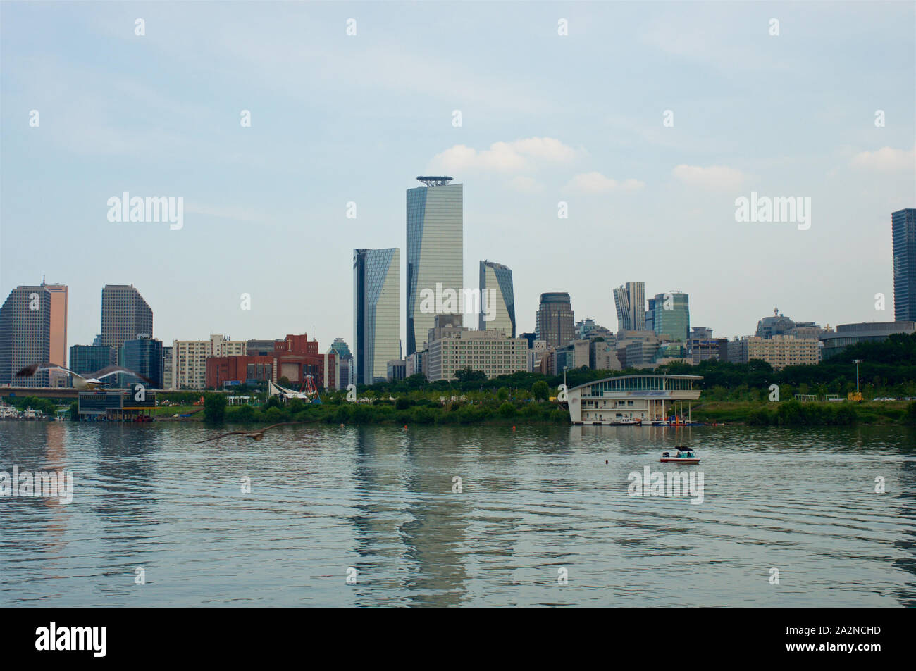 View to Yeoeuido buildings from the Hang river in South Korea Stock ...