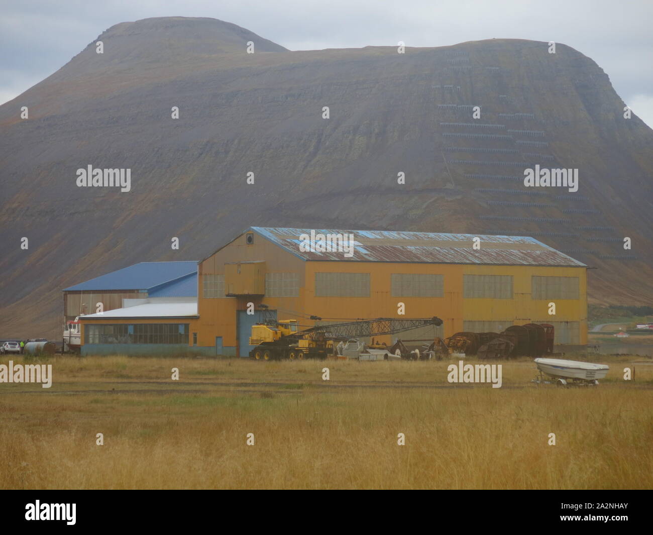 Avalanche protection barriers are visible as horizontal lines on the ...