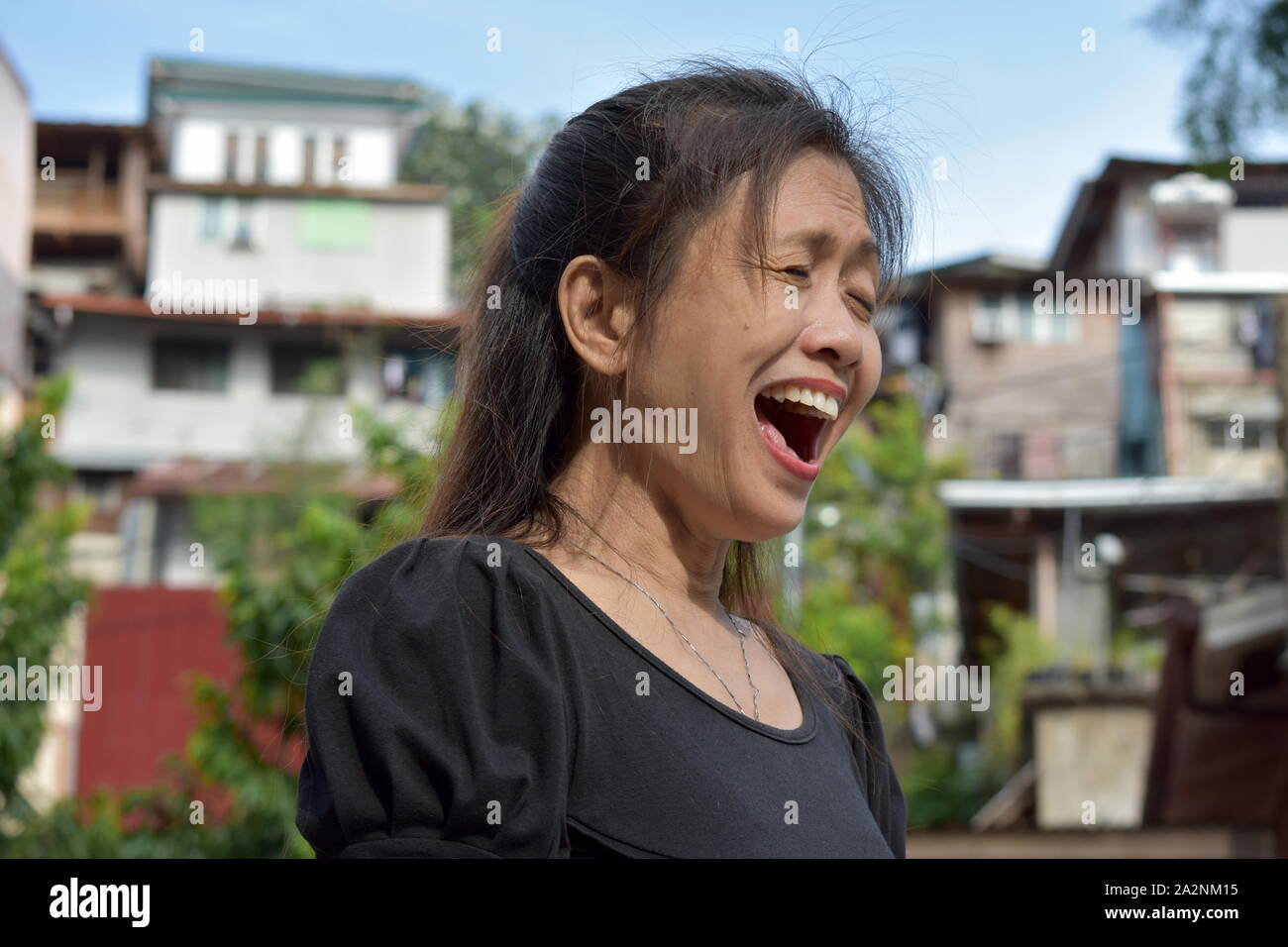 A Senior Diverse Woman Shouting Stock Photo - Alamy
