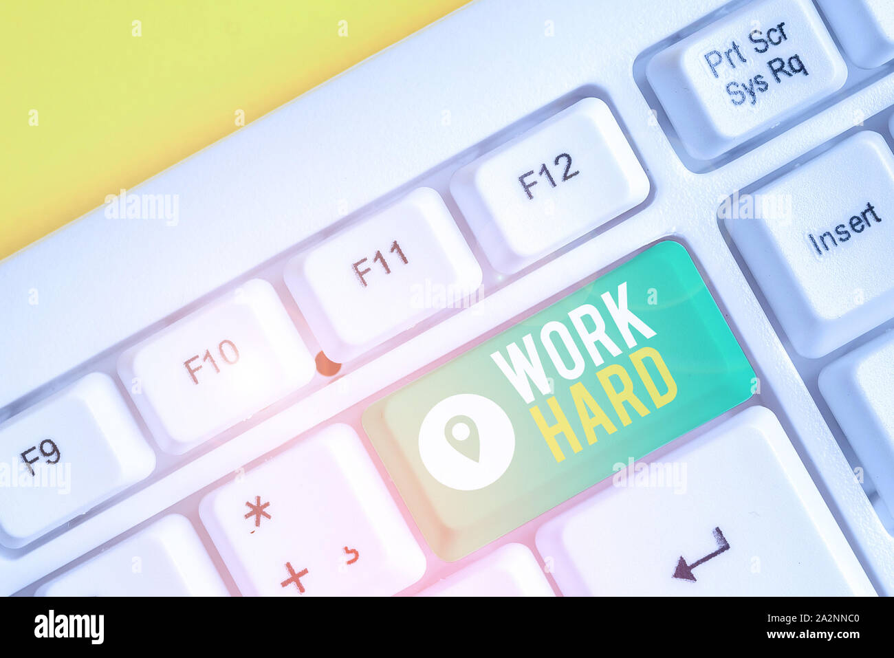 Text sign showing Work Hard. Business photo text Laboring that puts ...