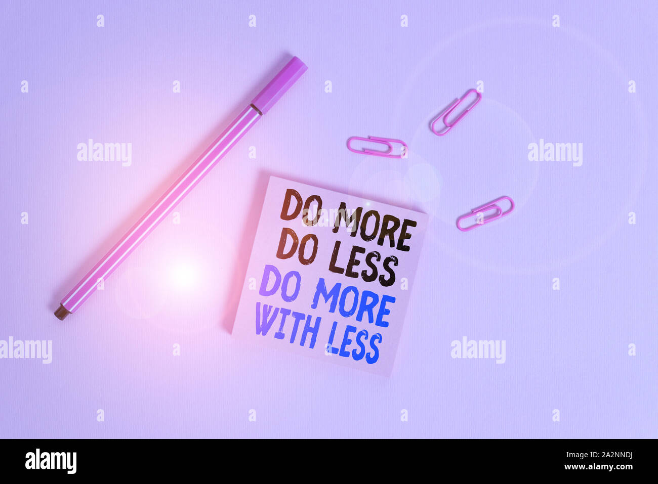 Writing note showing Do More Do Less Do More With Less. Business ...