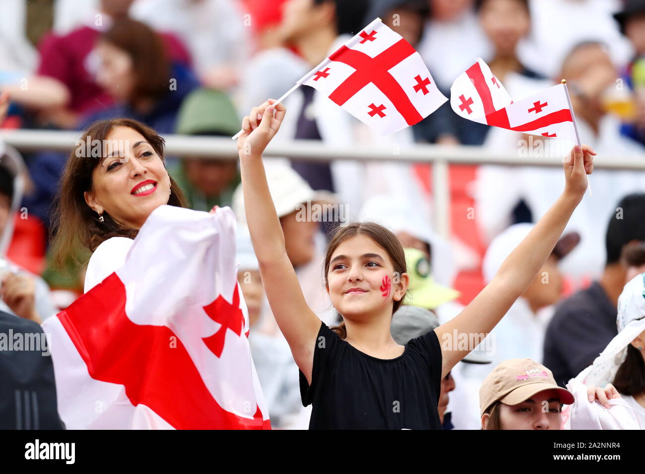 Higashiosaka, Osaka, Japan. 3rd Oct, 2019. Georgia Team fans Rugby ...