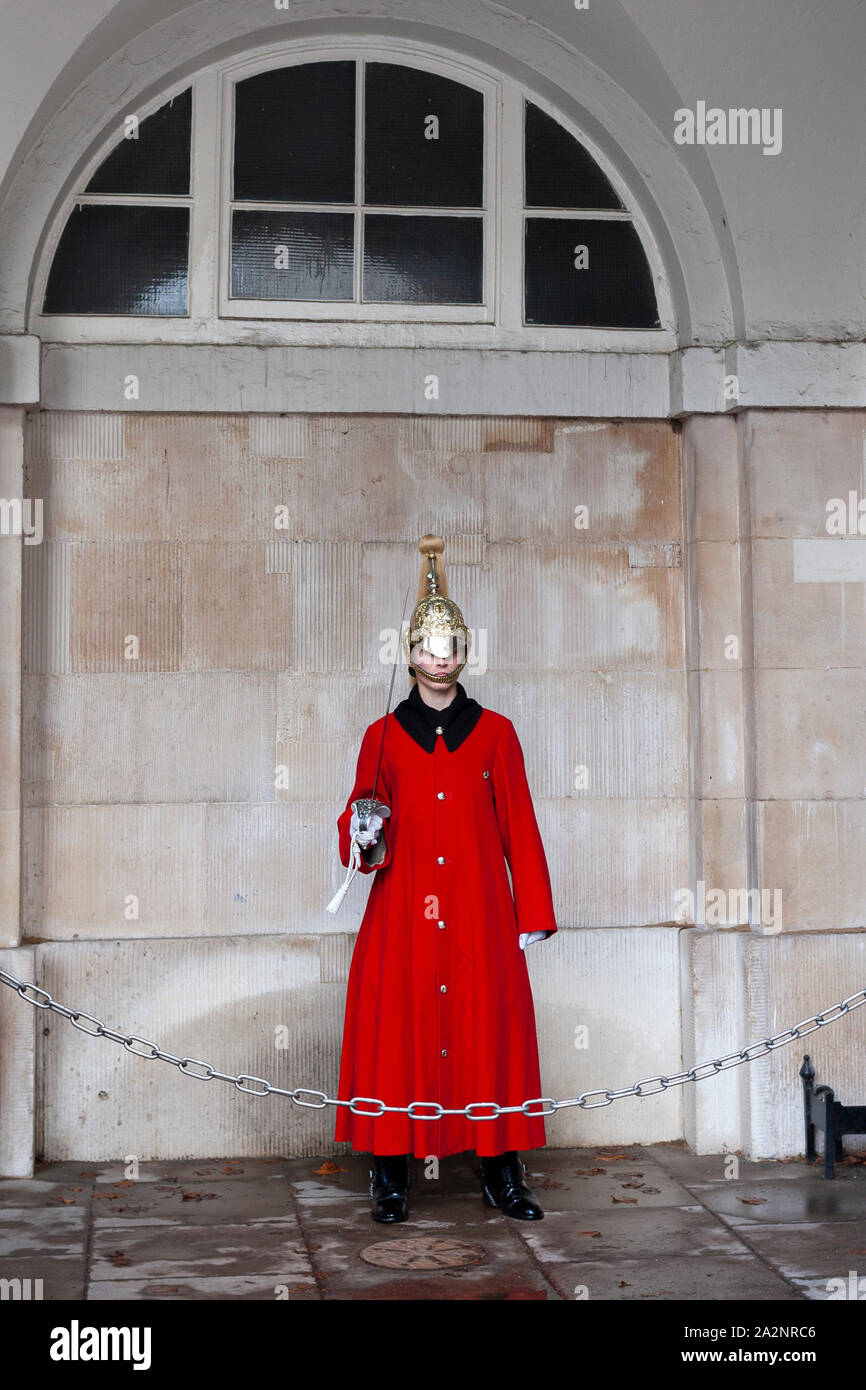 Household Cavalry Sentry at Entrance to Horse Guards, London UK Stock ...