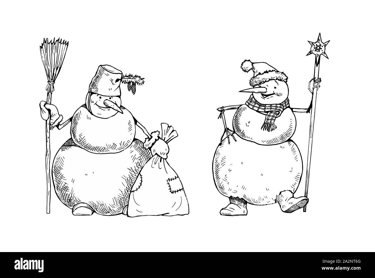 Funny santa claus merry christmas happy new year celebration snowman ...