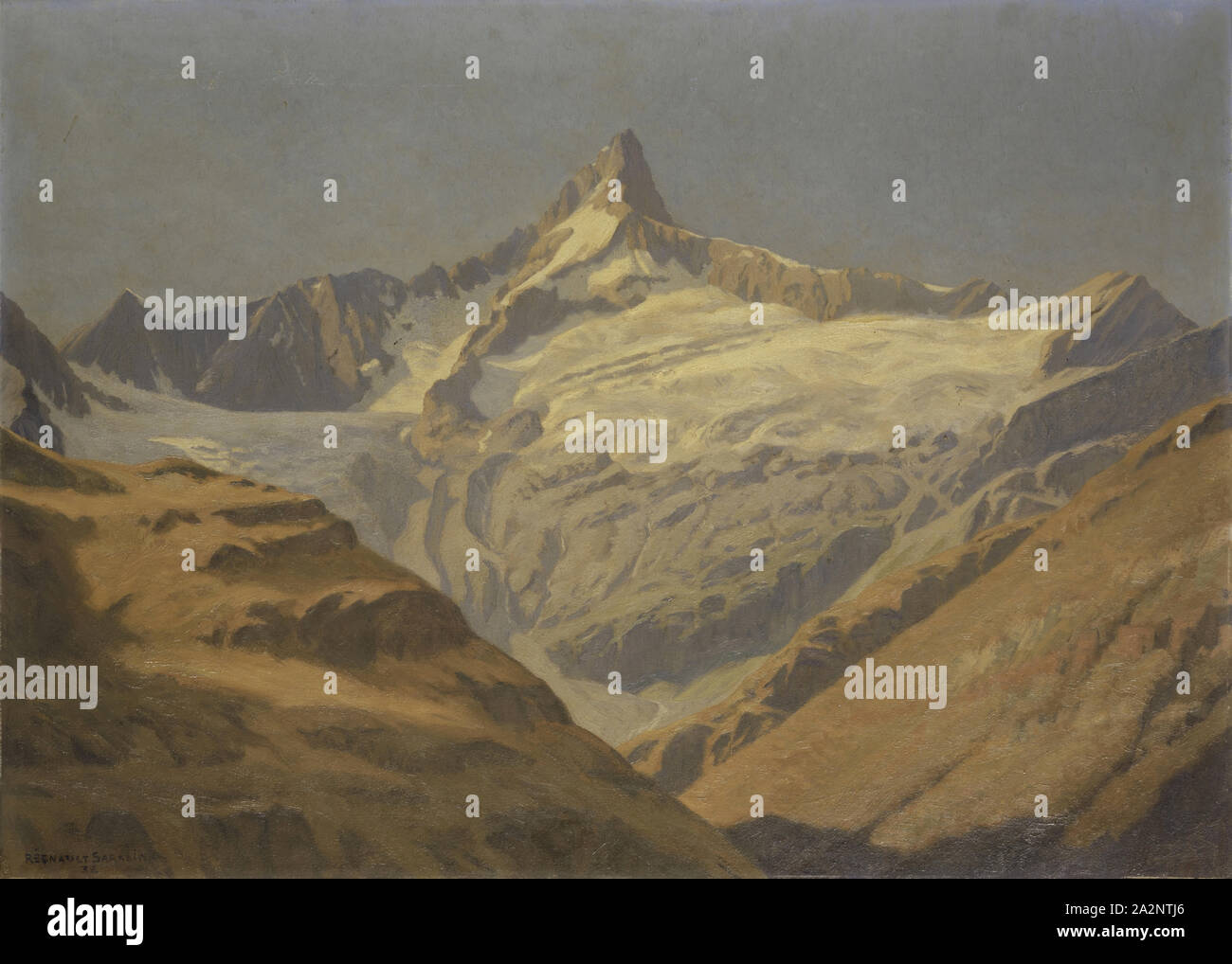 Le Moming depuis Riffelalp, 1933, oil on board, 49 x 68 cm, signed and ...