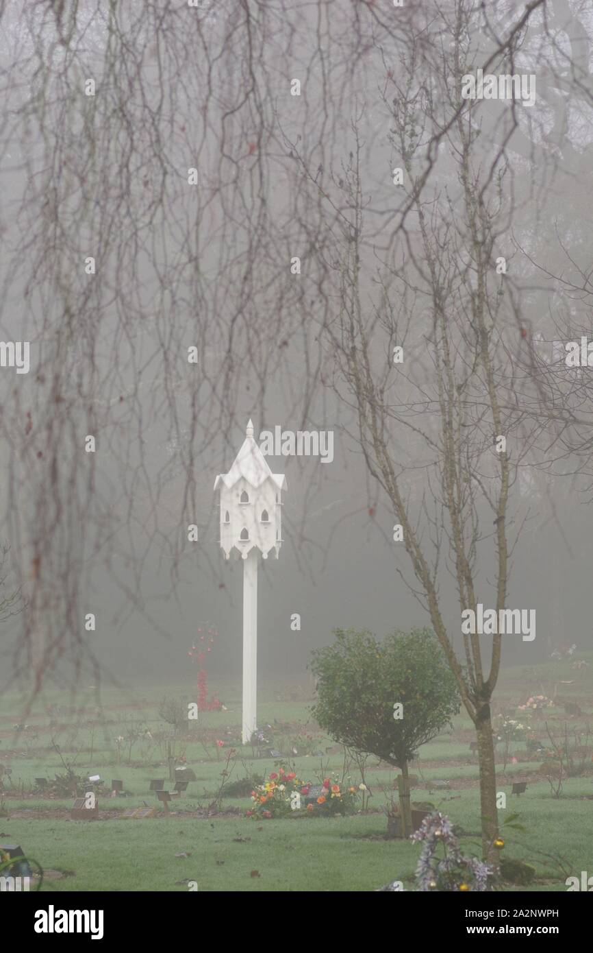 White Elegant Wooden Dove House on Exeter Crematorium Memorial Garden ...