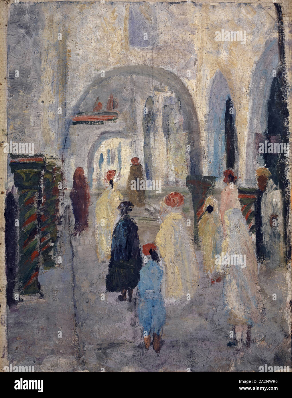 Arkadengasse in North African city, oil on canvas, on cardboard, 39.5 x ...