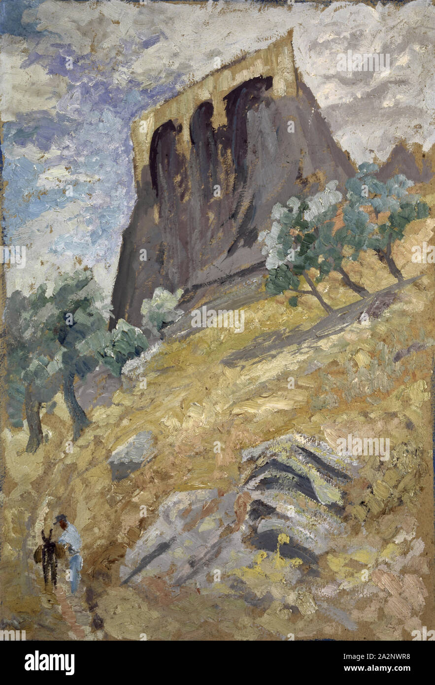 Mountain dump with towering bastion, oil on board, 64 x 44 cm, Ernst ...