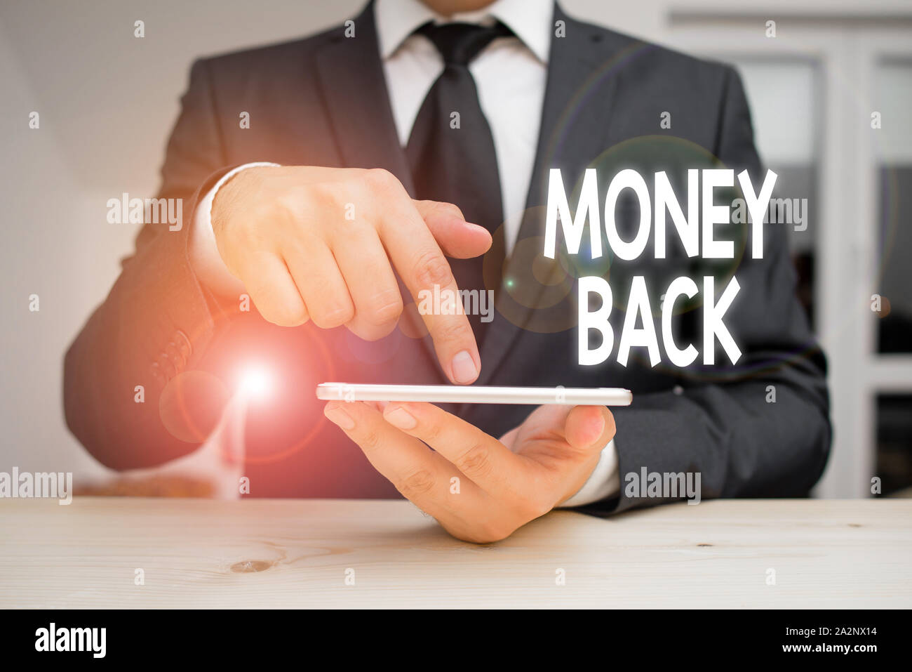 Writing note showing Money Back. Business concept for get what you paid ...