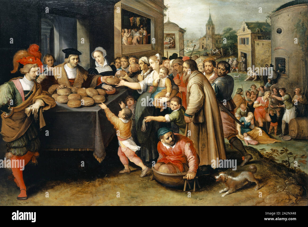 The Seven Works of Mercy, 1617, oil on oak, 100 x 148 cm, signed and ...