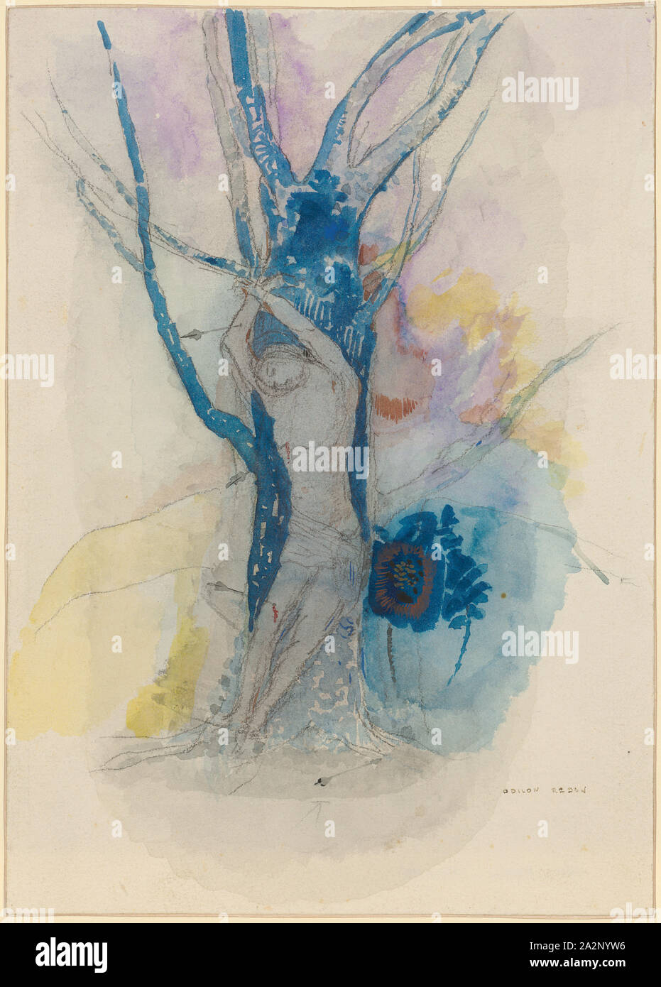 Saint Sébastien, 1910, pencil, watercolor, leaf: 24.9 x 17.8 cm, U. r ...
