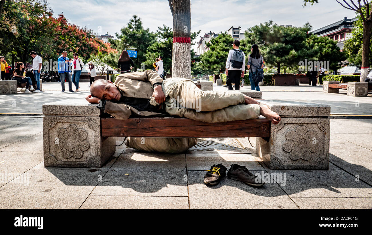 Homeless in Xi'an,China Stock Photo - Alamy