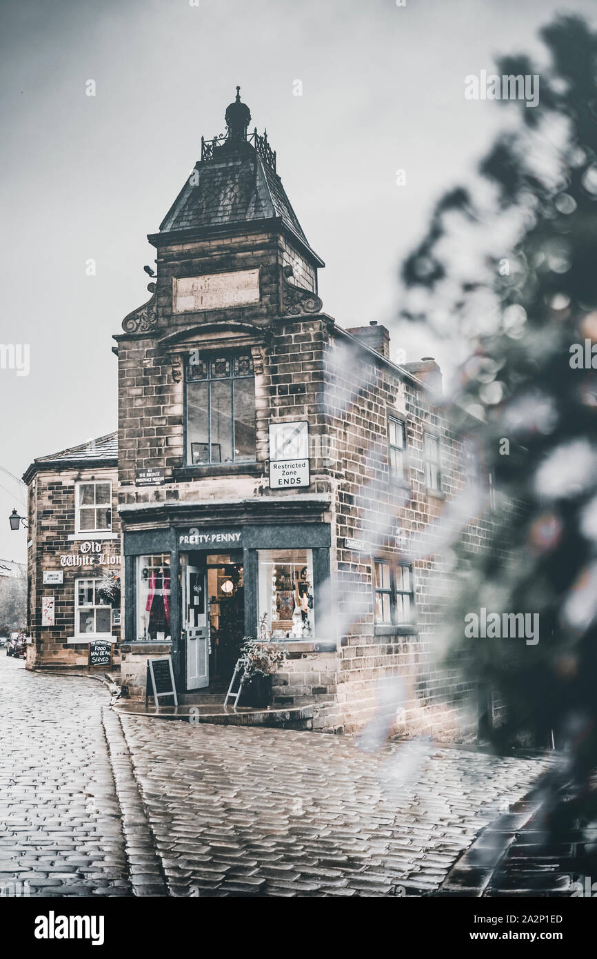 Main Street in the Village of Haworth, near Bradford, home of the ...