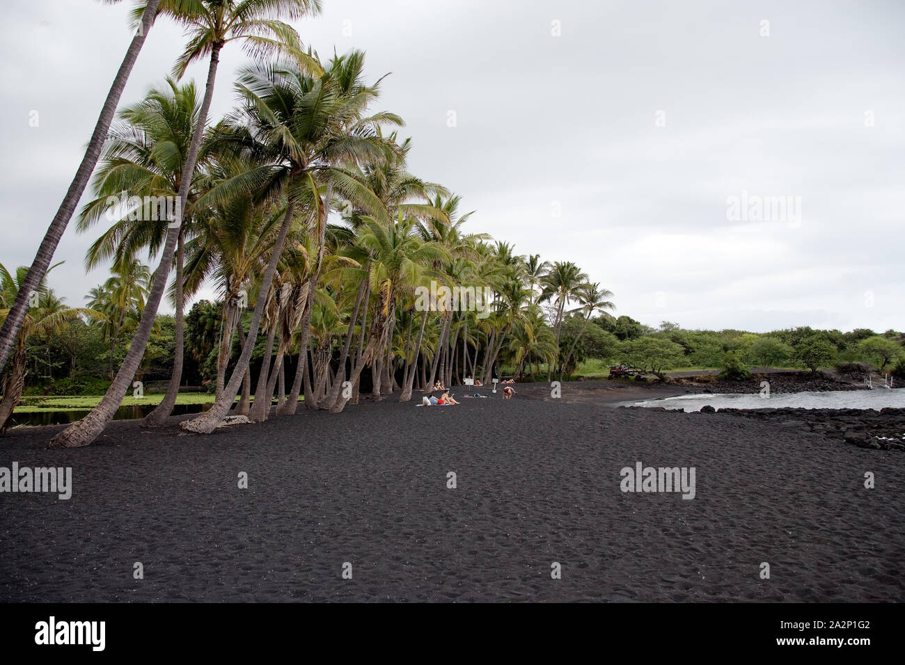 Punalu'u Black Sand Beach on the Big Island, Hawaii Stock Photo - Alamy