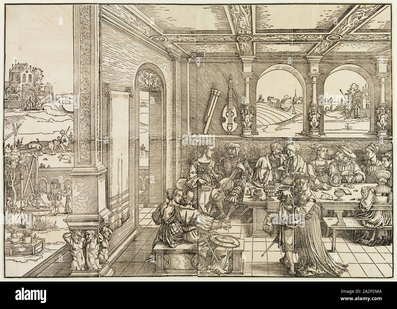 Hans Sebald Beham, German, 1500-1550, Return of the Prodigal Son ...