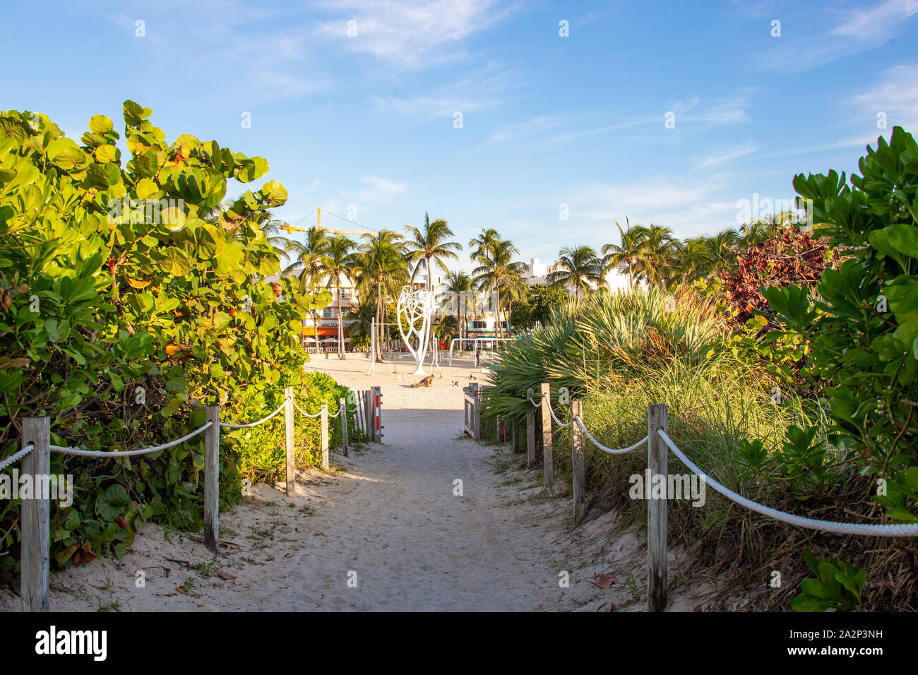 Miami, USA - September 09, 2019: Path to South Beach in Miami, Florida ...