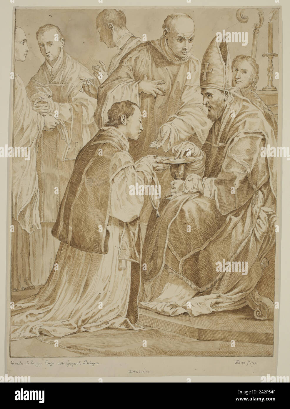 Unknown (Italian), The Sacrament of Ordination, 1754, pen and black ink ...
