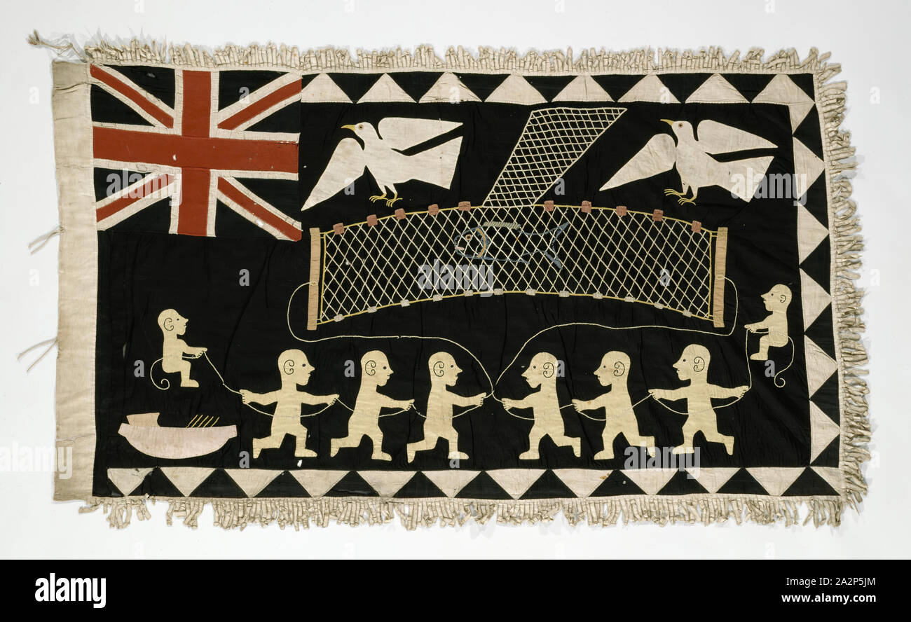 Fante, African, Asafo Flag, c. 1863, Appliqued and embroidered cloth ...