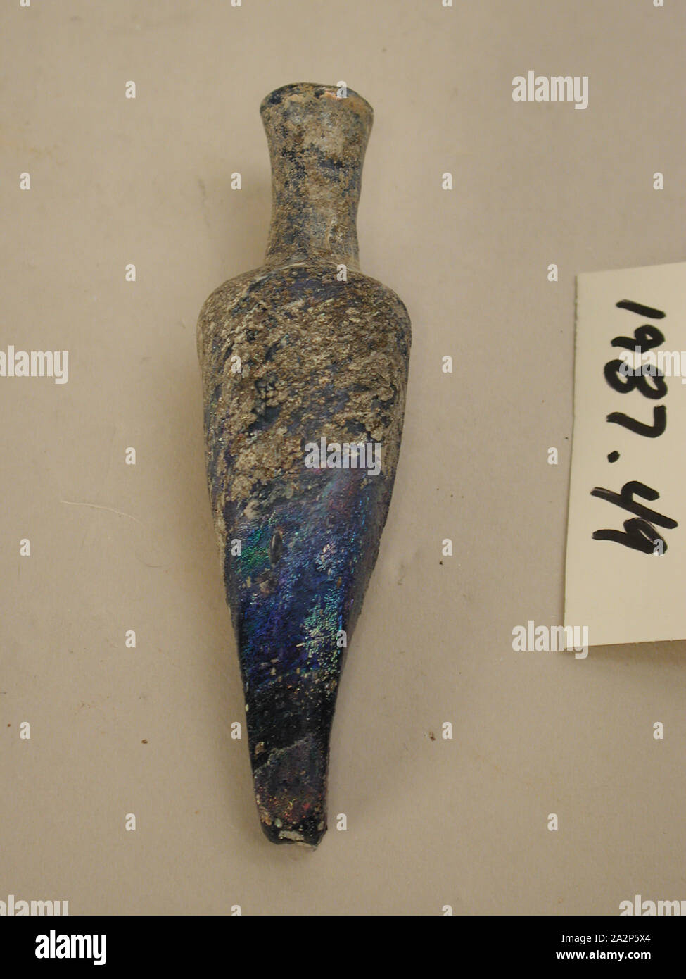 Islamic, Syrian, Flask, 9th/12th Century, Free-blown and tooled glass ...