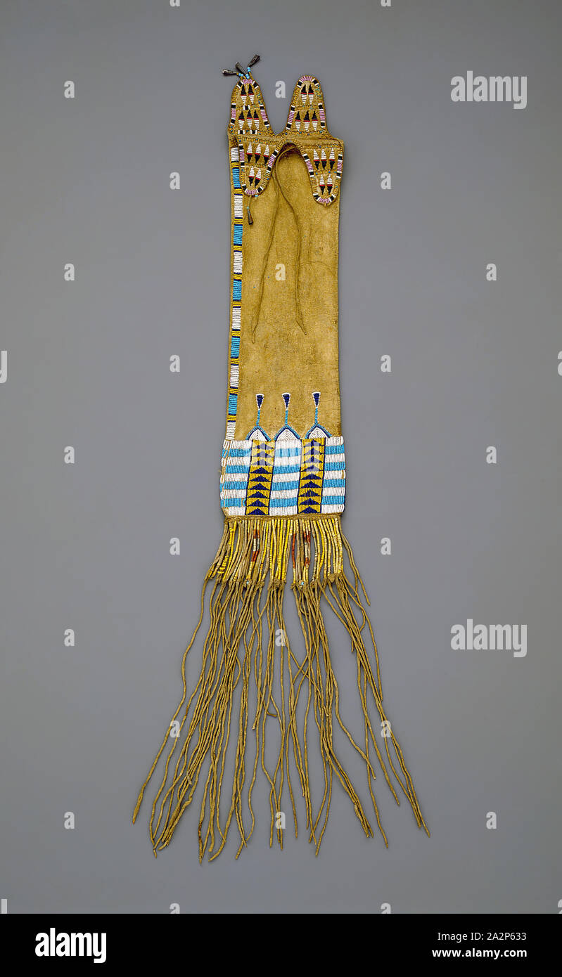 Cheyenne, Native American, Tobacco Bag, c. 1860, deerskin, beads, and ...