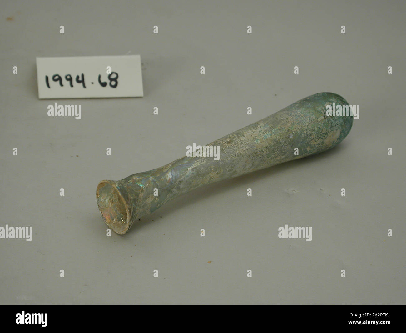 Roman, Flask, 1st century CE, Glass, Overall: 5 × 1 inches (12.7 × 2.5 ...