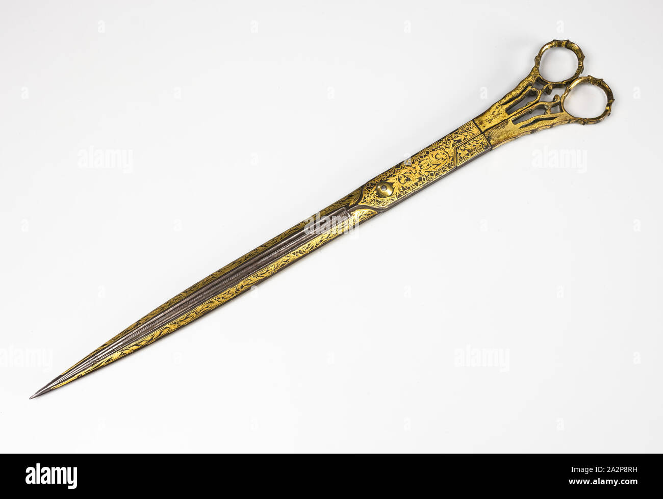 Islamic, Turkish, Pair of Paper Scissors, 19th century, Steel with gold ...