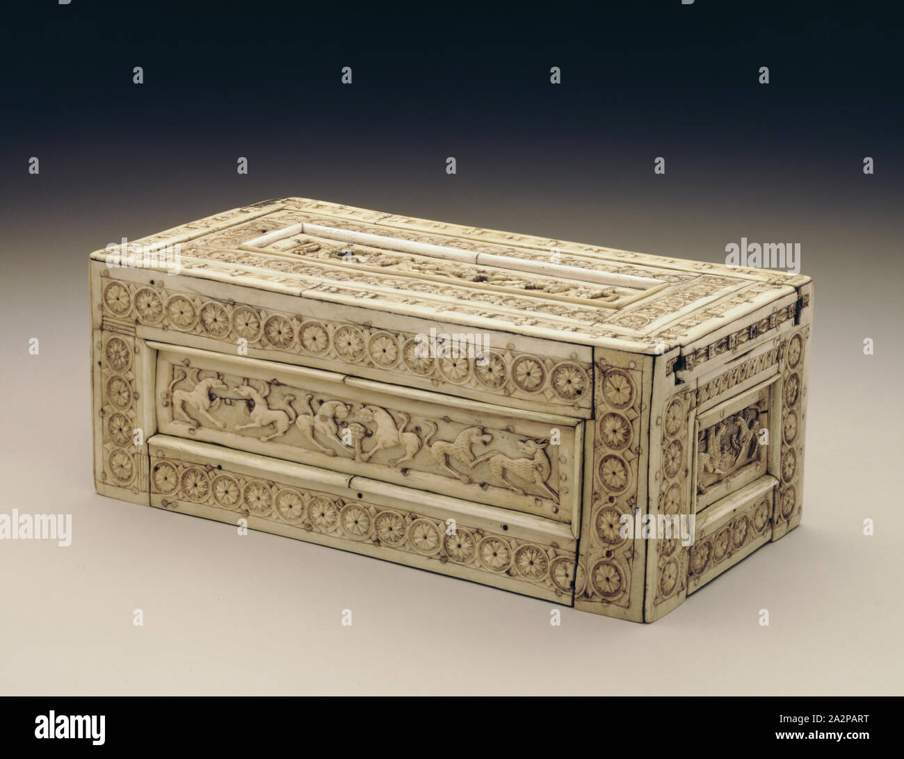 Byzantine, Roman, Casket, 12th century, Bone over wood core, Overall: 4 ...