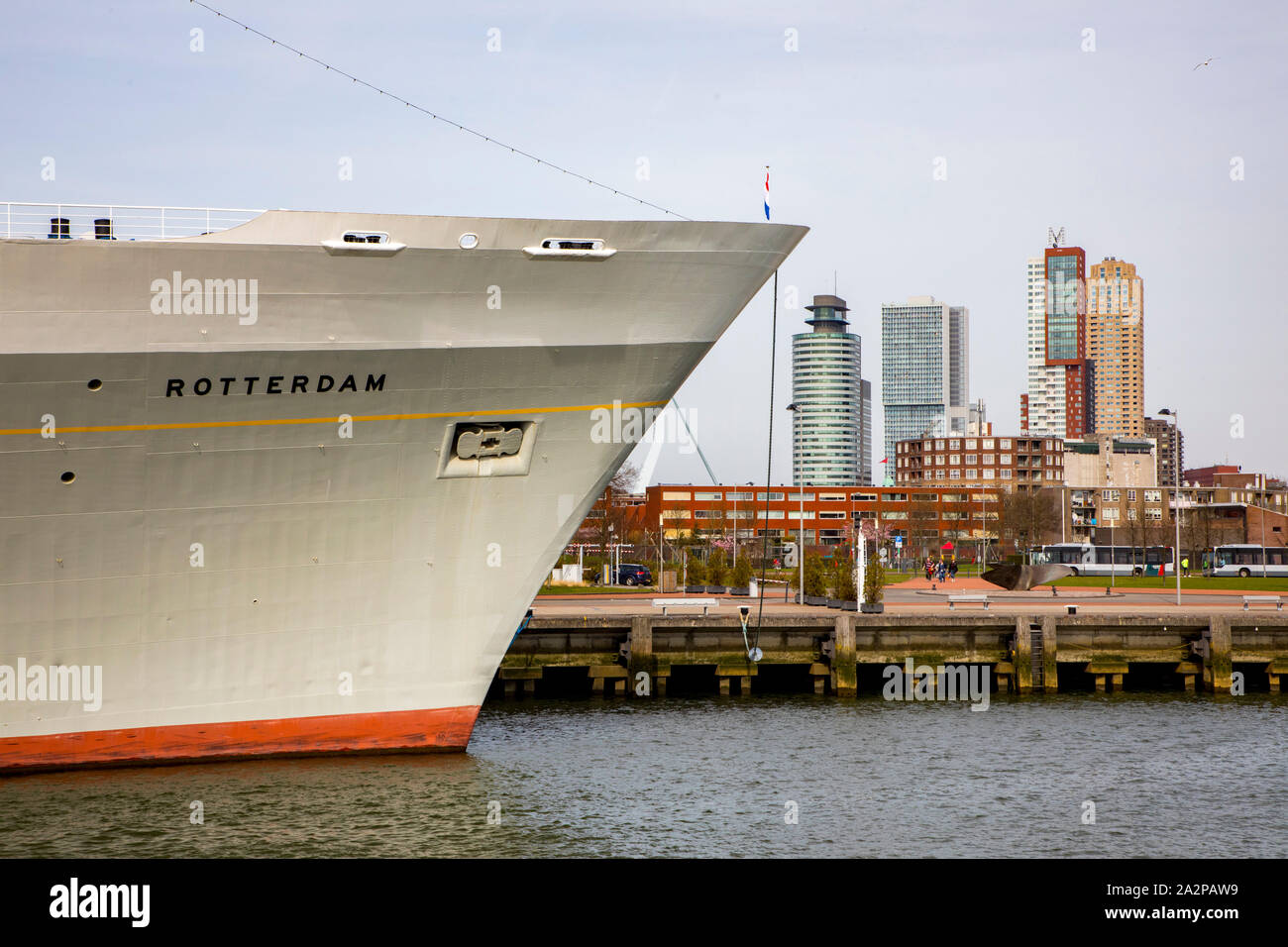 Rotterdam, Netherlands, the river Nieuwe Maas, former passenger ...