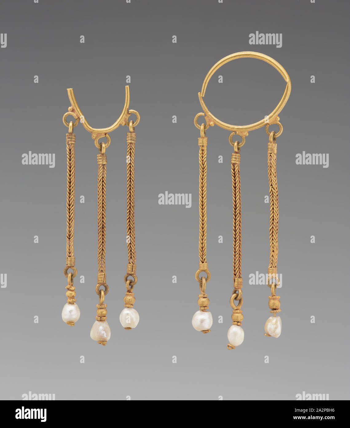 Byzantine, Roman, Earring, between 5th and 6th century, Gold, pearl ...