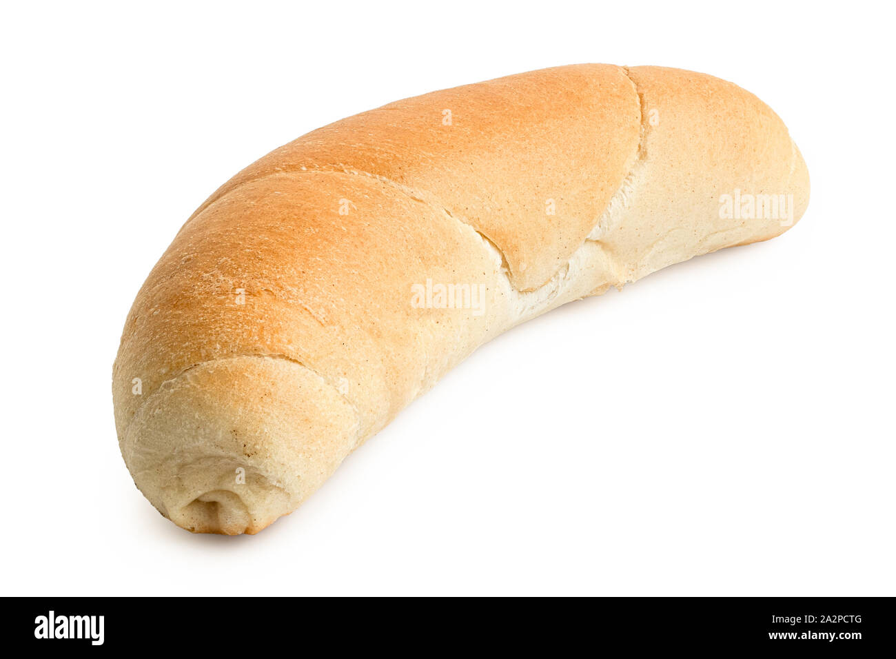Long white bread roll isolated on white Stock Photo - Alamy