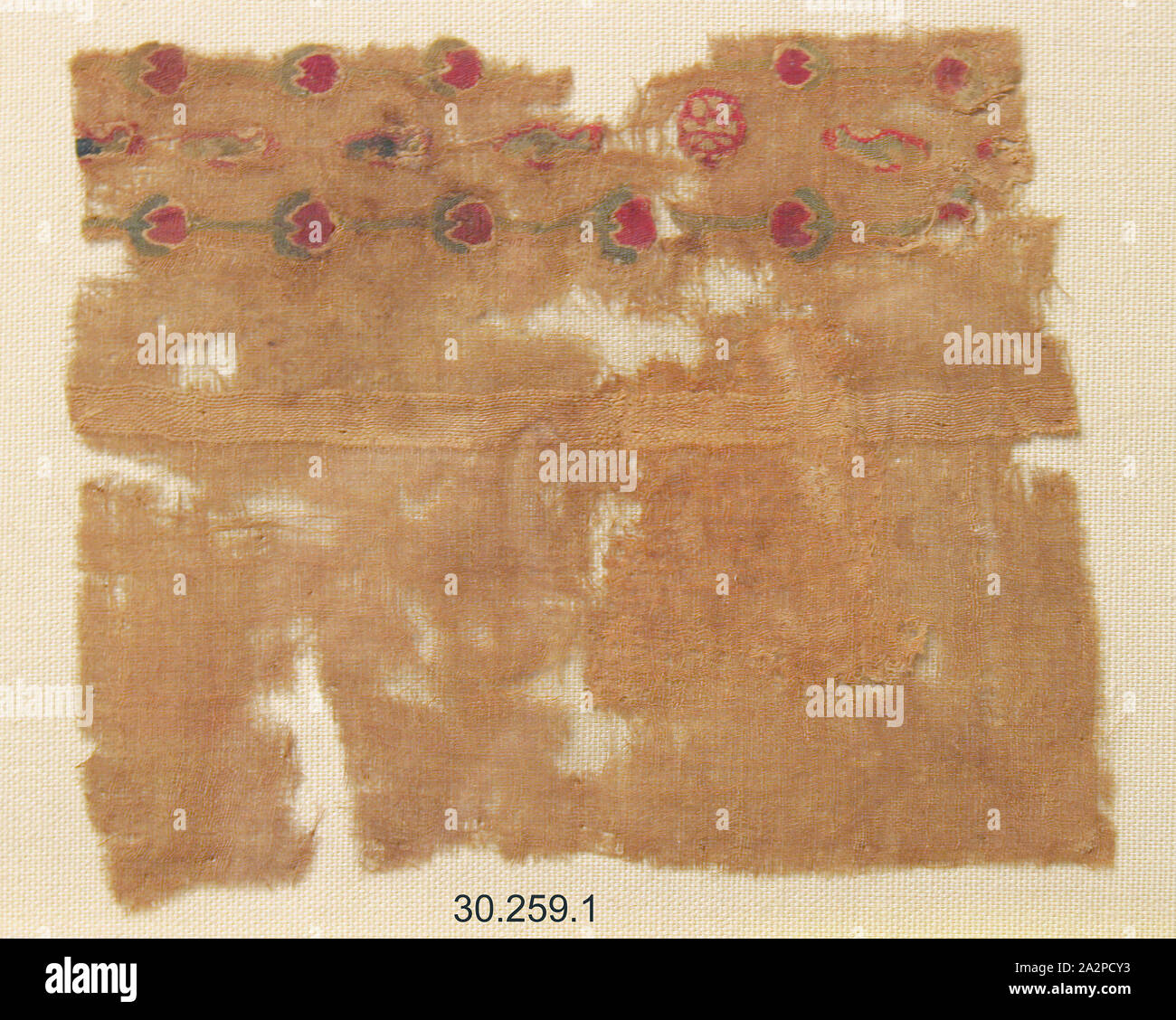 Coptic, Egyptian, Textile Fragment, 6th Century, Linen and wool, 14.5 x ...