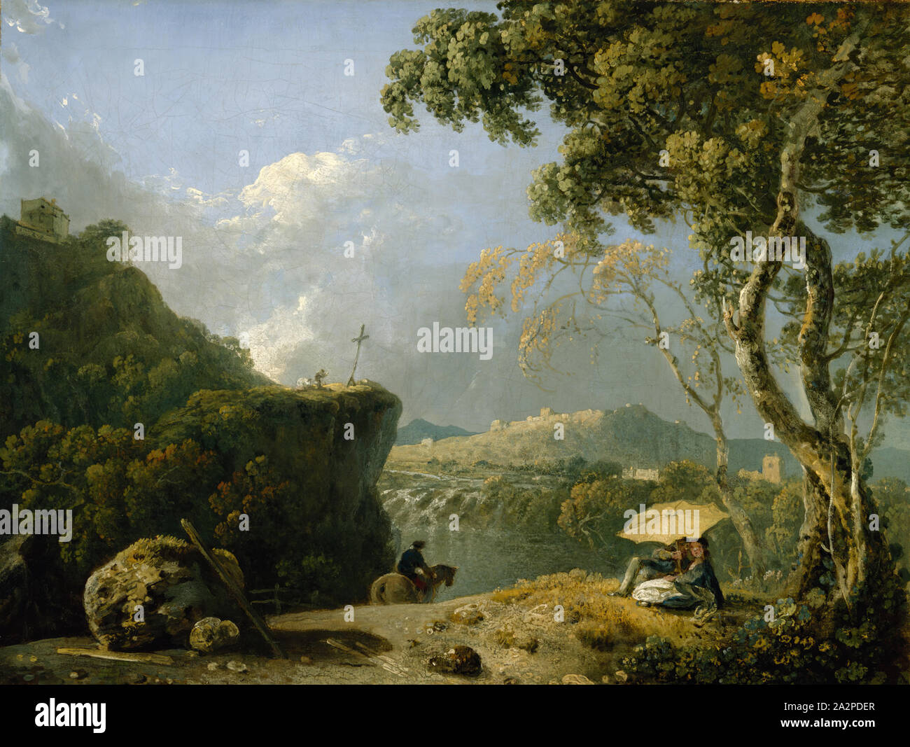 Richard Wilson, Welsh, 1713-1782, The White Monk, 18th Century, oil on ...