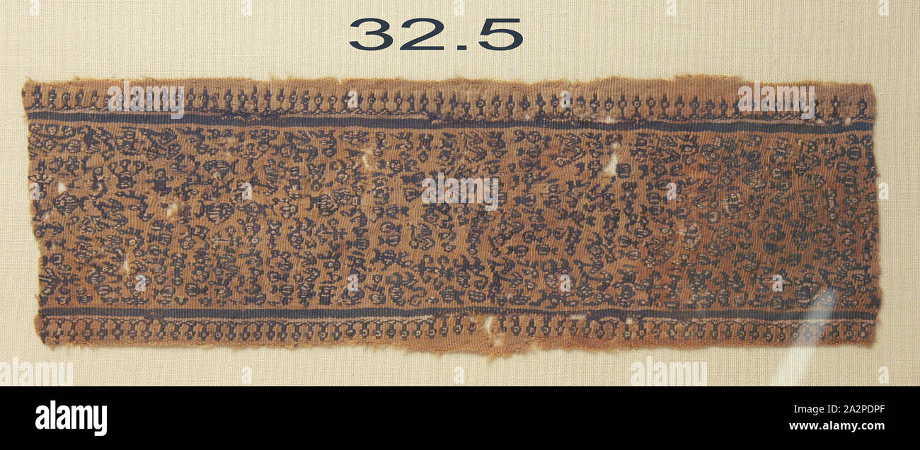 Coptic, Egyptian, Tapestry Border, 5th/7th Century, Wool and a little ...