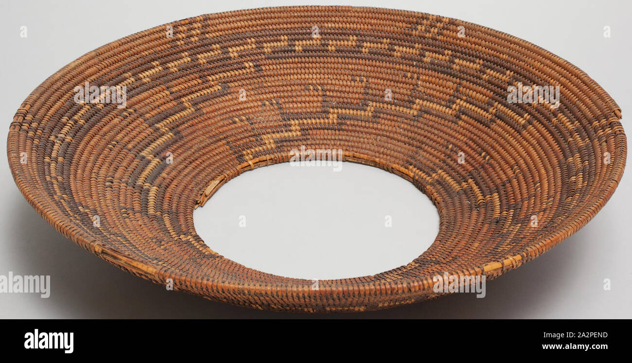 Chumash, Native American, Basket, 19th century, natural and dyed juncus ...