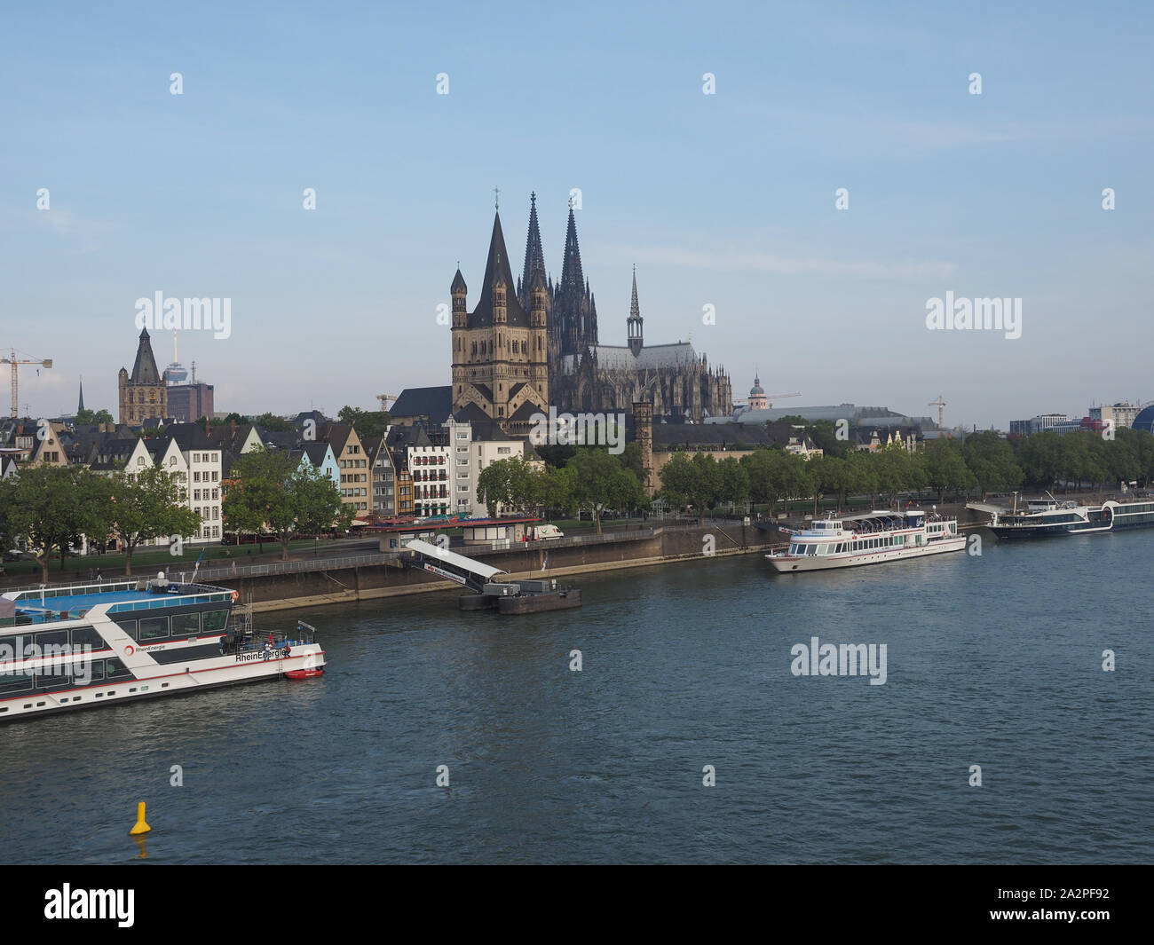 KOELN, GERMANY - CIRCA AUGUST 2019: View of the city skyline from the ...