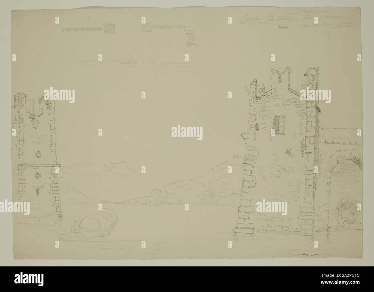 Thomas Cole, American, 1801-1848, Antique Port of Arona, Lago Maggiore ...