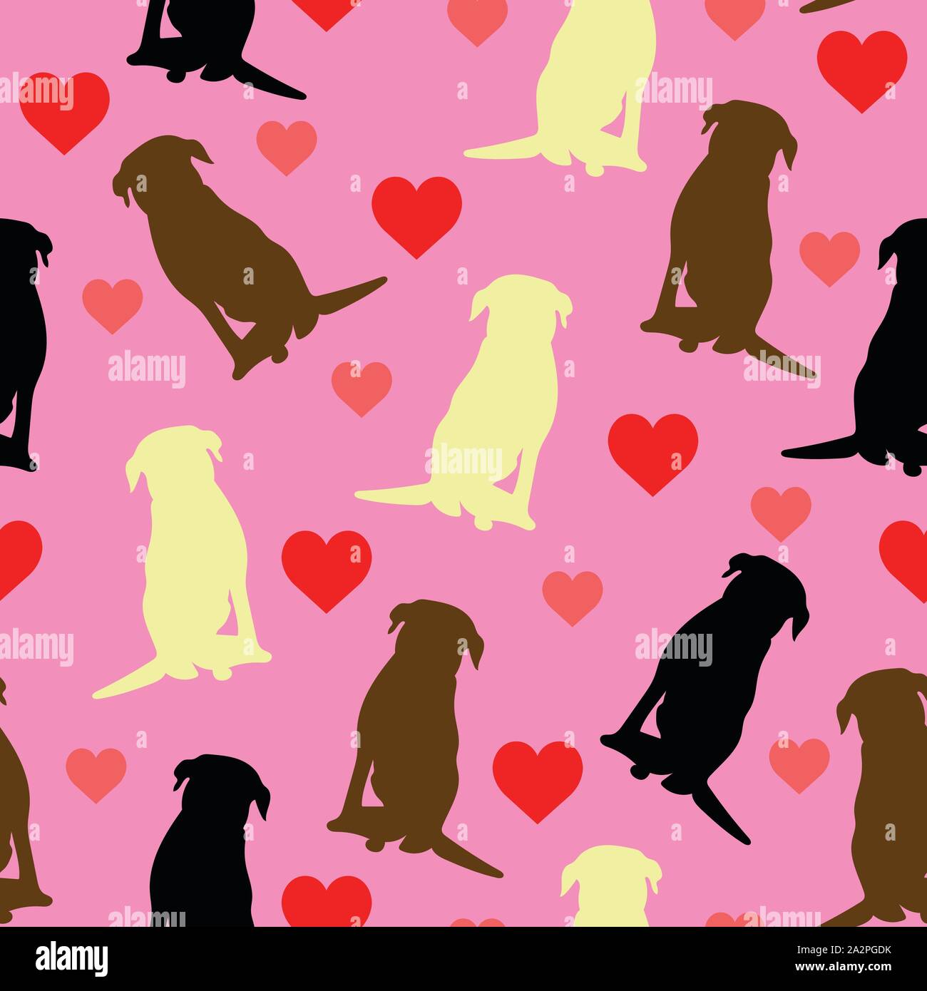 Labrador retriever seamless pattern with black lab, chocolate lab and ...