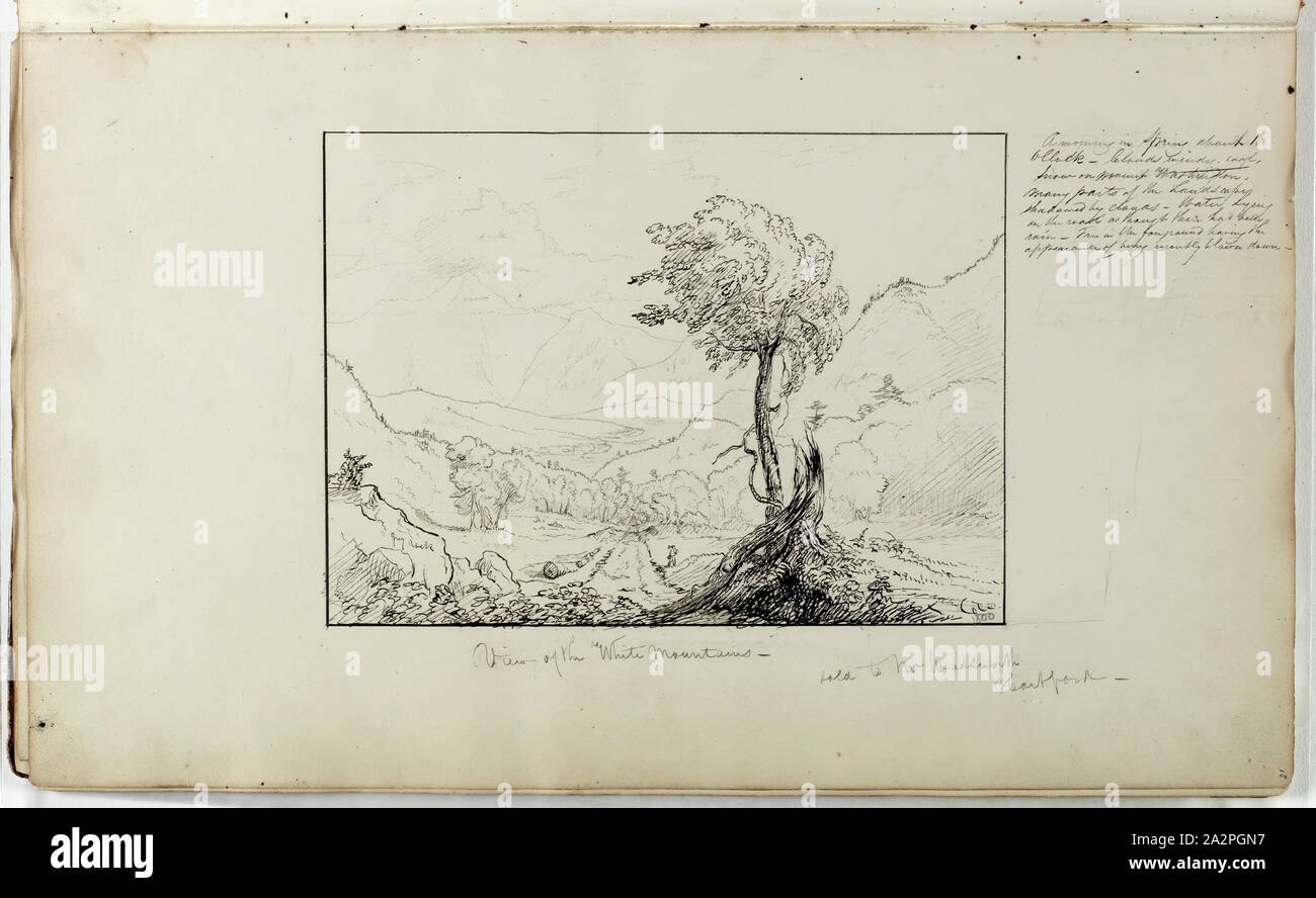 Thomas Cole, American, 1801-1848, Record Drawing: View of the White ...