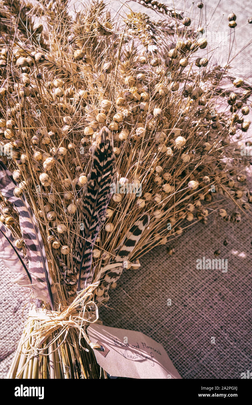 Handmade wheat, flaxseed and feather wheatsheaf at Daylesford Organic ...