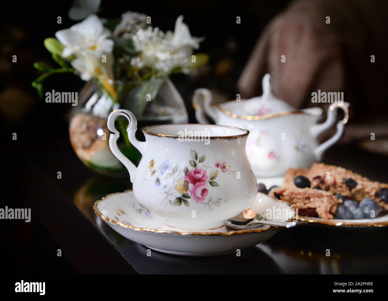 Teacup saucer and teaspoon Stock Photo - Alamy