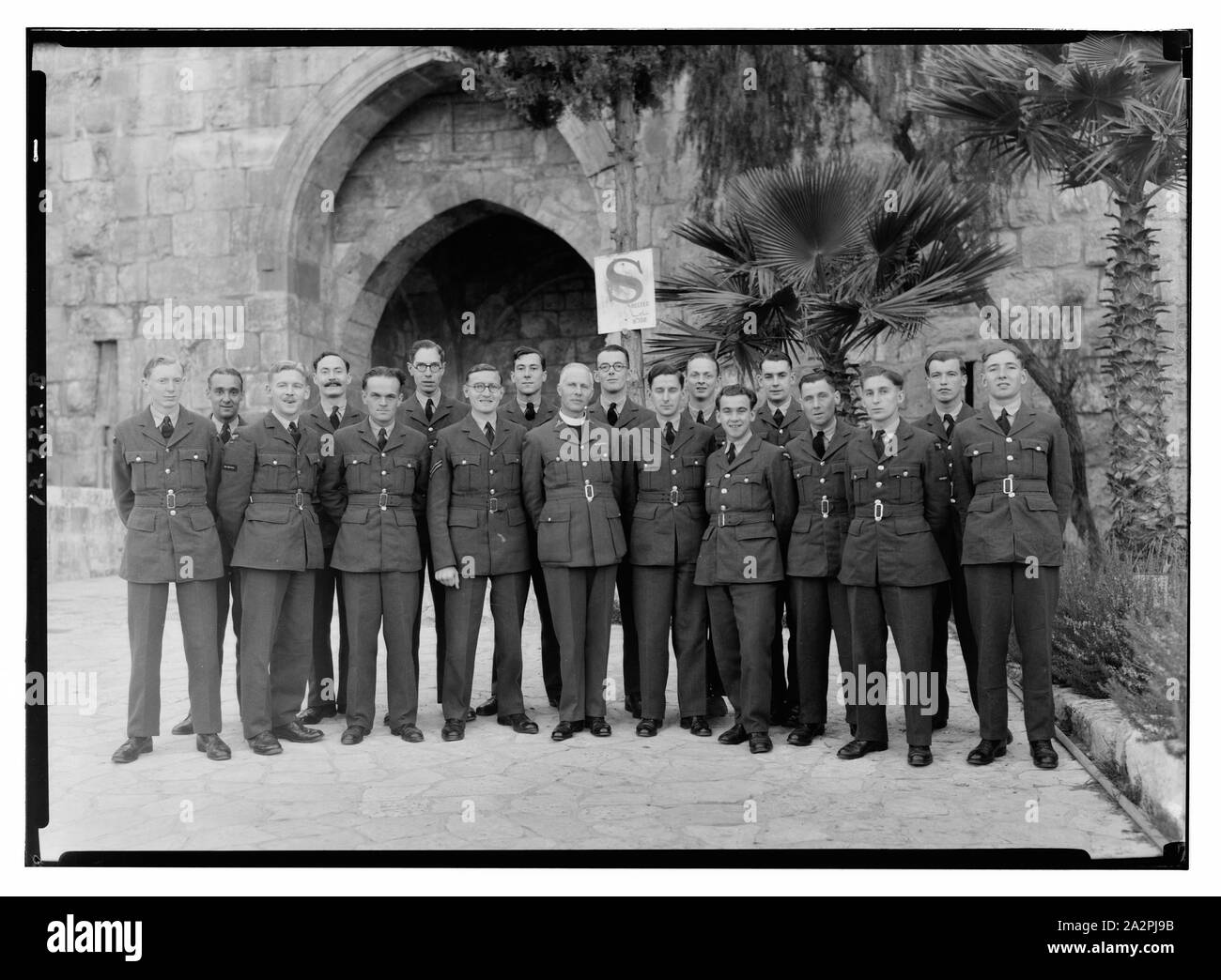 R.A.F. i.e., Royal Air Force group taken at tower of David for Padre ...