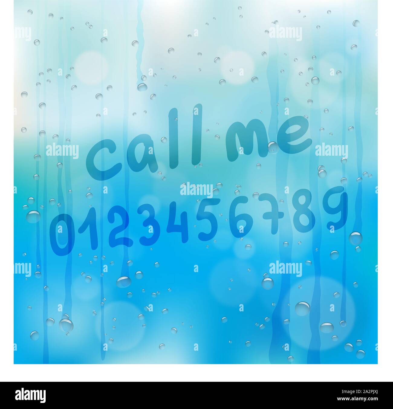 call me text and numbers template on glass Stock Vector Image & Art - Alamy