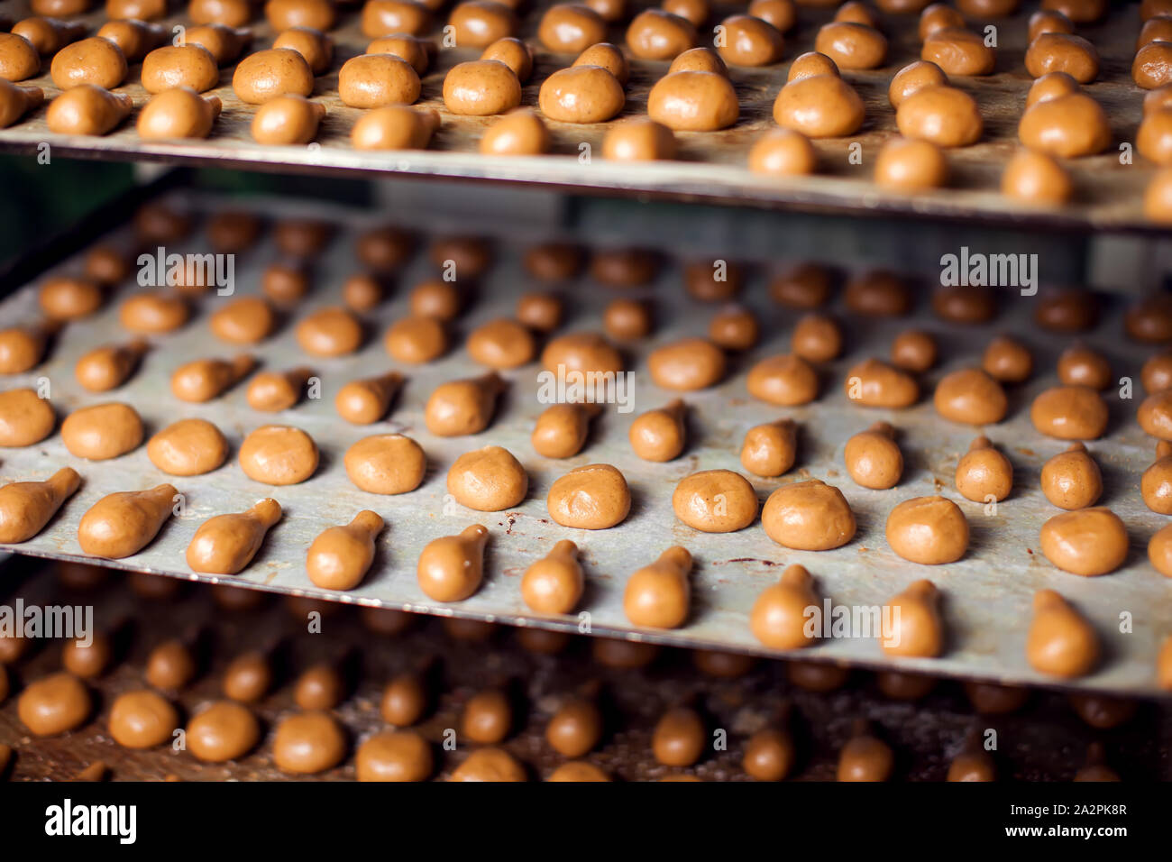 A process of production sweet bakery products at the factory Stock ...