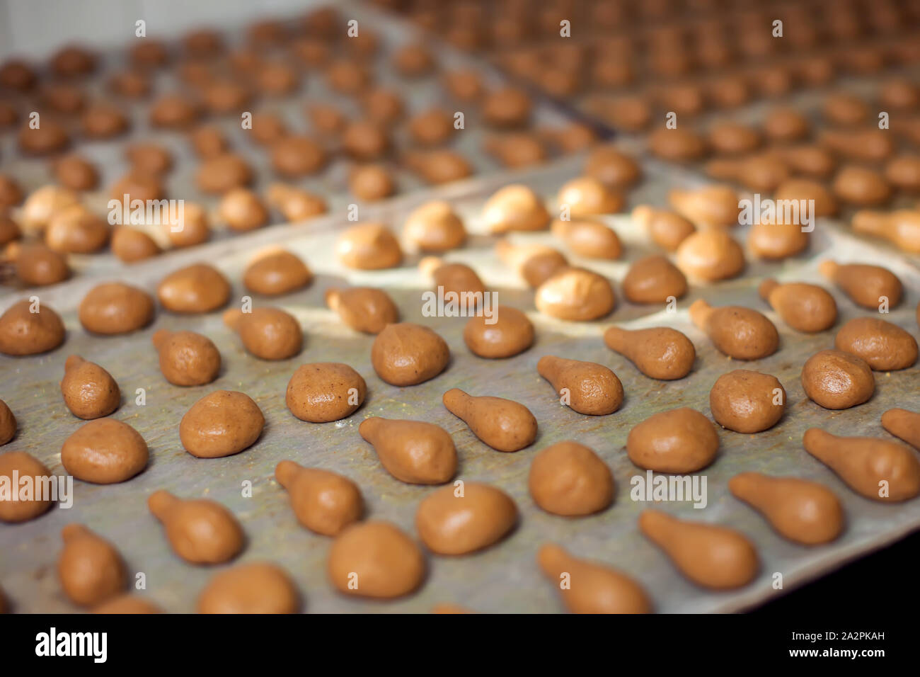 A process of production sweet bakery products at the factory Stock ...