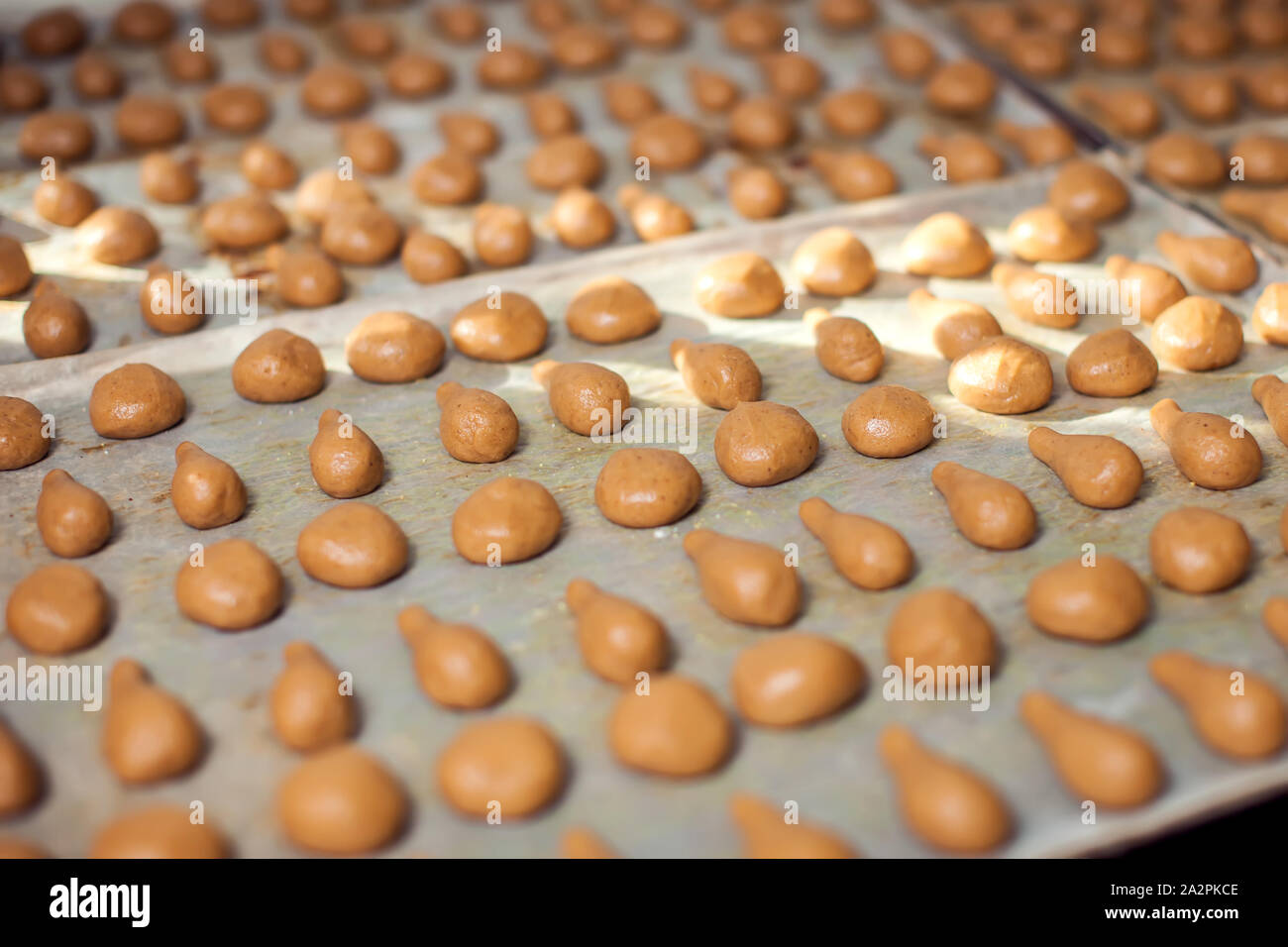 A process of production sweet bakery products at the factory Stock ...