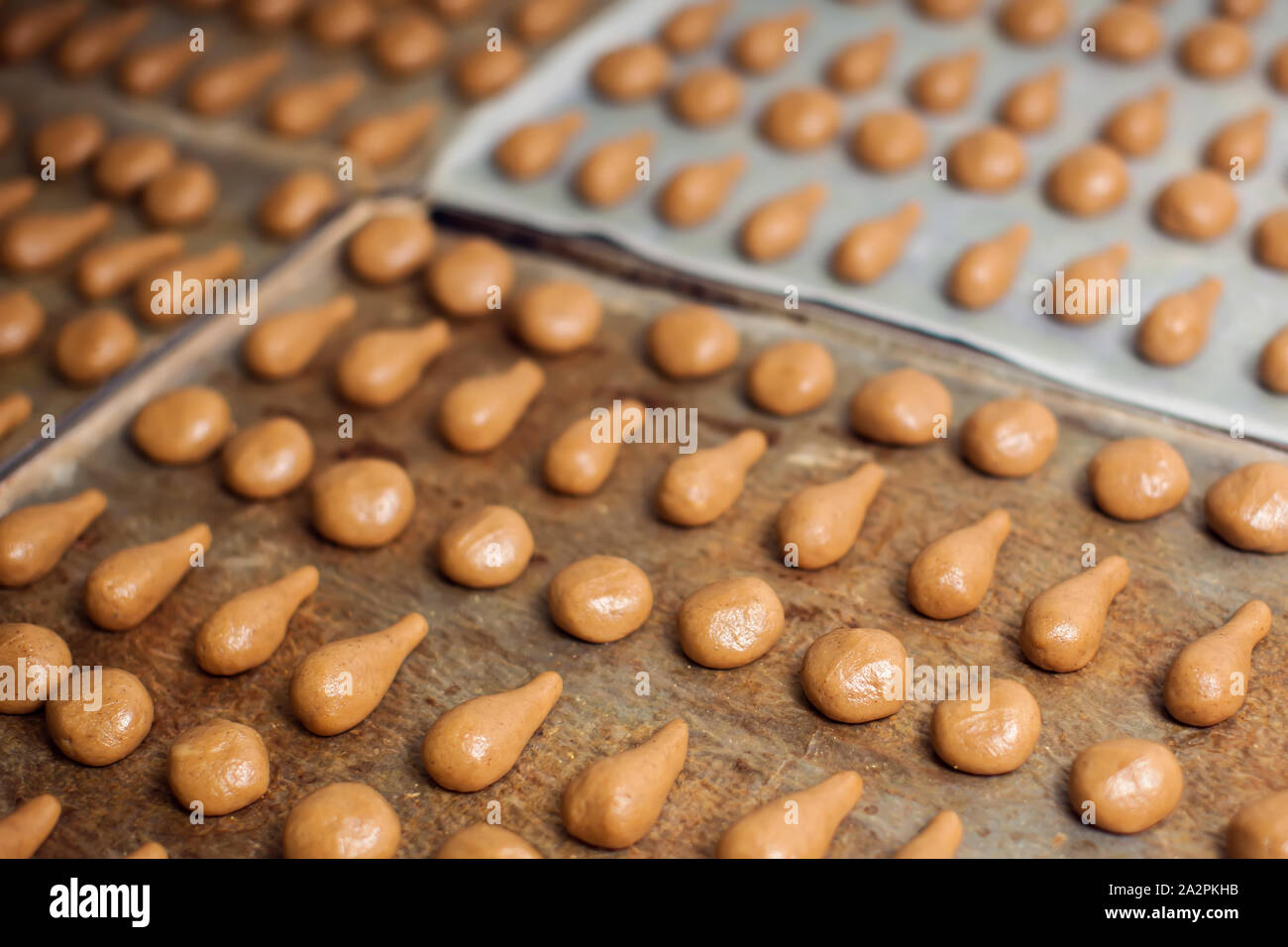 A process of production sweet bakery products at the factory Stock ...