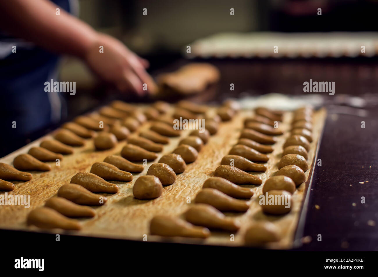 A process of production sweet bakery products at the factory Stock ...