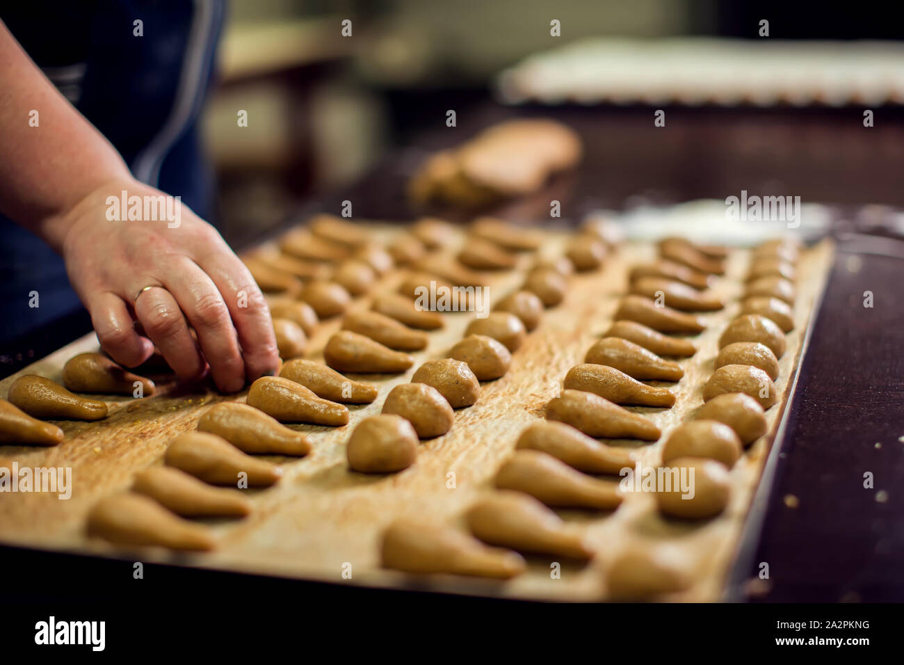 A process of production sweet bakery products at the factory Stock ...